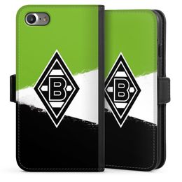 DeinDesign iPhone SE (2022) Handy Klapph&uuml;lle Handyh&uuml;lle aus Kunst Leder schwarz Flip Case Bmg Official Licensed Product Borussia M&ouml;nchengladbach Sideflip mit 