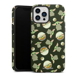 DeinDesign iPhone 13 Pro Max Handy Panzer Handyh&uuml;lle robuste Outdoor H&uuml;lle Schutzh&uuml;lle matt Official Licensed Product Star Wars Muster Baby Yoda Tough Case