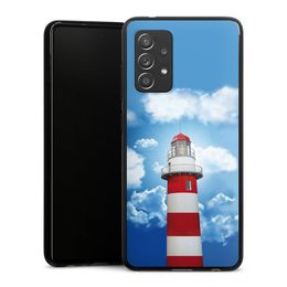 DeinDesign Galaxy A52s 5G Handy Silikon H&uuml;lle Case schwarz Handyh&uuml;lle Sky Lighthouse Cloud