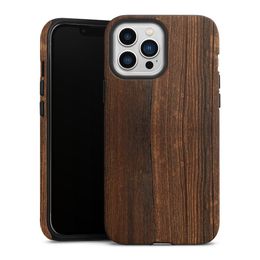 DeinDesign iPhone 13 Pro Max Handy Panzer Handyh&uuml;lle robuste Outdoor H&uuml;lle Schutzh&uuml;lle matt Wood Nut Tree Wooden Look Tough Case