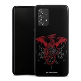 DeinDesign Galaxy A52s 5G Handy Silikon H&uuml;lle Case schwarz Handyh&uuml;lle Red Gothic Dragon