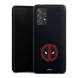 DeinDesign Galaxy A52s 5G Handy Silikon H&uuml;lle Case schwarz Handyh&uuml;lle Logo Deadpool Marvel