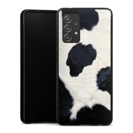 DeinDesign Galaxy A52s 5G Handy Silikon H&uuml;lle Case schwarz Handyh&uuml;lle Animal Print Cow Skin Animal Look
