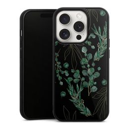DeinDesign iPhone 15 Pro Handy Gallery Case Handyh&uuml;lle 9H Geh&auml;rtetes Glas R&uuml;ckseite H&uuml;lle Nature Eukalyptus Leaves Gallery Case
