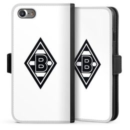 DeinDesign iPhone 8 Handy Klapph&uuml;lle Handyh&uuml;lle aus Kunst Leder schwarz Flip Case Gladbach Logo Borussia M&ouml;nchengladbach Sideflip mit Lasche