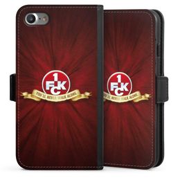DeinDesign iPhone 8 Handy Klapph&uuml;lle Handyh&uuml;lle aus Kunst Leder schwarz Flip Case 1. Fc Kaiserslautern Official Licensed Product Logo Sideflip mit Lasche