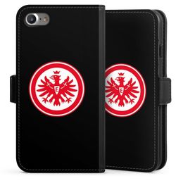 DeinDesign iPhone SE (2020) Handy Klapph&uuml;lle Handyh&uuml;lle aus Kunst Leder schwarz Flip Case Eagle Eintracht Frankfurt Sge Sideflip mit Lasche