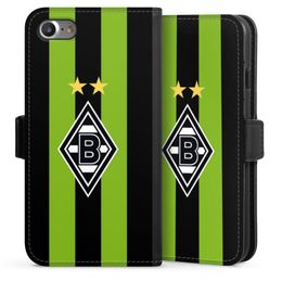 DeinDesign iPhone SE (2020) Handy Klapph&uuml;lle Handyh&uuml;lle aus Kunst Leder schwarz Flip Case Borussia M&ouml;nchengladbach Gladbach Stripes Sideflip mit Lasche