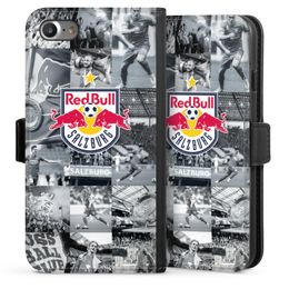 DeinDesign iPhone SE (2022) Handy Klapph&uuml;lle Handyh&uuml;lle aus Kunst Leder schwarz Flip Case Red Bull Fc Red Bull Salzburg Salzburg Sideflip mit Lasche