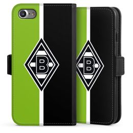 DeinDesign iPhone SE (2022) Handy Klapph&uuml;lle Handyh&uuml;lle aus Kunst Leder schwarz Flip Case Gladbach Bundesliga Borussia M&ouml;nchengladbach Sideflip mit Lasche