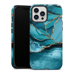 DeinDesign iPhone 13 Pro Max Handy Panzer Handyh&uuml;lle robuste Outdoor H&uuml;lle Schutzh&uuml;lle matt Marble Gemstone Glitzer Tough Case