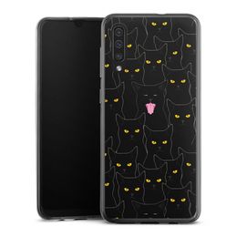 DeinDesign Galaxy A50 Handy Silikon H&uuml;lle Case transparent Handyh&uuml;lle Muster Eye Cat Silikon Case