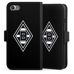 DeinDesign iPhone SE (2020) Handy Klapph&uuml;lle Handyh&uuml;lle aus Kunst Leder schwarz Flip Case Coat Of Arms Gladbach Borussia M&ouml;nchengladbach Sideflip mit Lasche