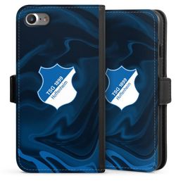 DeinDesign iPhone SE (2022) Handy Klapph&uuml;lle Handyh&uuml;lle aus Kunst Leder schwarz Flip Case Jersey Tsg 1899 Hoffenheim Official Licensed Product Sideflip mit 