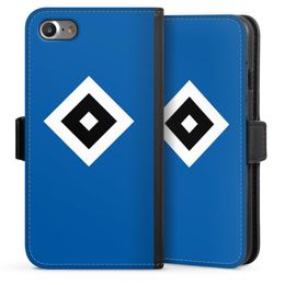 DeinDesign iPhone 8 Handy Klapph&uuml;lle Handyh&uuml;lle aus Kunst Leder schwarz Flip Case Logo Hsv Hamburger Sv Sideflip mit Lasche