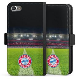 DeinDesign iPhone SE (2020) Handy Klapph&uuml;lle Handyh&uuml;lle aus Kunst Leder schwarz Flip Case Stadium Fcb Fc Bayern M&uuml;nchen Sideflip mit Lasche