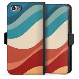 DeinDesign iPhone 8 Handy Klapph&uuml;lle Handyh&uuml;lle aus Kunst Leder schwarz Flip Case Ombre Wave Colour Sideflip mit Lasche
