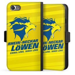 DeinDesign iPhone 8 Handy Klapph&uuml;lle Handyh&uuml;lle aus Kunst Leder schwarz Flip Case Rhein-Neckar-L&ouml;wen Official Licensed Product Rnl Sideflip mit Lasche