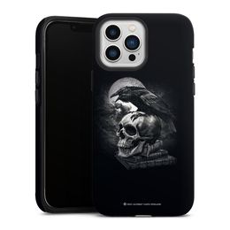 DeinDesign iPhone 13 Pro Max Handy Panzer Handyh&uuml;lle robuste Outdoor H&uuml;lle Schutzh&uuml;lle matt Raven Skulls Skull Tough Case