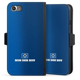 DeinDesign iPhone SE (2020) Handy Klapph&uuml;lle Handyh&uuml;lle aus Kunst Leder schwarz Flip Case Hsv Logo Official Licensed Product Sideflip mit Lasche