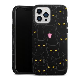 DeinDesign iPhone 13 Pro Max Handy Panzer Handyh&uuml;lle robuste Outdoor H&uuml;lle Schutzh&uuml;lle matt Muster Eye Cat Tough Case