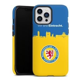 DeinDesign iPhone 13 Pro Max Handy Panzer Handyh&uuml;lle robuste Outdoor H&uuml;lle Schutzh&uuml;lle matt Logo Eintracht Braunschweig Official Licensed Product Tough Case