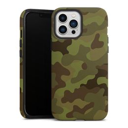DeinDesign iPhone 13 Pro Max Handy Panzer Handyh&uuml;lle robuste Outdoor H&uuml;lle Schutzh&uuml;lle matt Camouflage Tarnmuster Army Tough Case