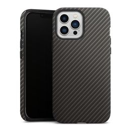 DeinDesign iPhone 13 Pro Max Handy Panzer Handyh&uuml;lle robuste Outdoor H&uuml;lle Schutzh&uuml;lle matt Carbon Metallic Look Muster Tough Case