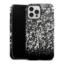 DeinDesign iPhone 13 Pro Max Handy Panzer Handyh&uuml;lle robuste Outdoor H&uuml;lle Schutzh&uuml;lle matt Muster Snowflake Glitzer Tough Case