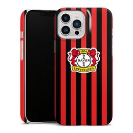 DeinDesign iPhone 13 Pro Max Handy Premium Case Smartphone Handyh&uuml;lle Schutzh&uuml;lle gl&auml;nzend Official Licensed Product Stripes Bayer 04 Leverkusen Premium Case