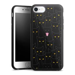 DeinDesign iPhone SE (2020) Handy Gallery Case Handyh&uuml;lle 9H Geh&auml;rtetes Glas R&uuml;ckseite H&uuml;lle Muster Eye Cat Gallery Case