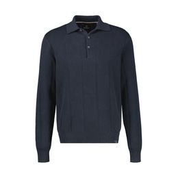 Lerros Herren Langarm-Poloshirt "Elegantes Langarmpolo mit raffinierten Vertikalstreifen"classic navy, Gr. M, 100% Baumwolle, Shirts