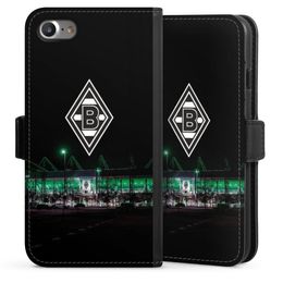 DeinDesign iPhone SE (2022) Handy Klapph&uuml;lle Handyh&uuml;lle aus Kunst Leder schwarz Flip Case Borussia M&ouml;nchengladbach Stadium Official Licensed Product Sideflip mit