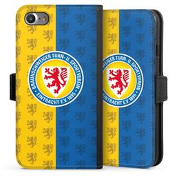 DeinDesign iPhone 8 Handy Klapph&uuml;lle Handyh&uuml;lle aus Kunst Leder schwarz Flip Case Official Licensed Product Eintracht Braunschweig Logo Sideflip mit Lasche