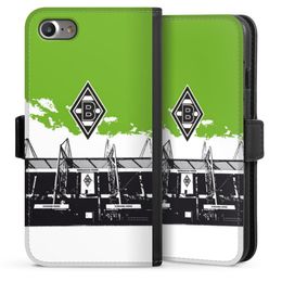 DeinDesign iPhone SE (2020) Handy Klapph&uuml;lle Handyh&uuml;lle aus Kunst Leder schwarz Flip Case Borussia M&ouml;nchengladbach Stadium Merchandise Sideflip mit Lasche