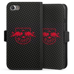 DeinDesign iPhone SE (2020) Handy Klapph&uuml;lle Handyh&uuml;lle aus Kunst Leder schwarz Flip Case Official Licensed Product Carbon Rb Leipzig Sideflip mit Lasche