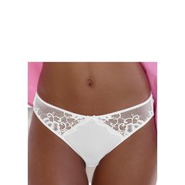 Damen Slip, PETITE FLEUR BY LASCANA, Gr. 443x wei&szlig;, Spitze, Obermaterial: 88% Polyamid, 12% Elasthan, Unterhosen, mit floraler Spitze und weichem