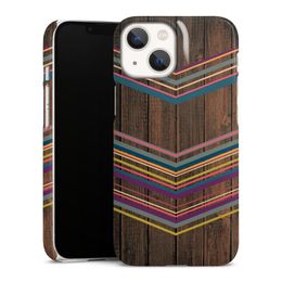 DeinDesign iPhone 13 Mini Handy Premium Case Smartphone Handyh&uuml;lle Schutzh&uuml;lle gl&auml;nzend Muster Wood Wooden Look Premium Case