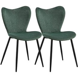 CLP Esszimmerst&uuml;hle 2er Set gepolstert Maika, Polsterst&uuml;hle ergonomisch mit R&uuml;ckenlehnen, K&uuml;chenst&uuml;hle mit Metallgestellen, belastbar bis 150 kg