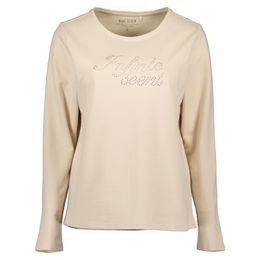 Blue Seven Damen Langarmshirt "Langarmshirt mit U-Boot Ausschnitt"0430, kiesel, Gr. 38, 95% Baumwolle, 5% Elasthan, Shirts