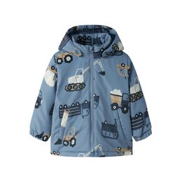 name it Jungen Outdoorjacke "NMMMAX JACKET PA AOP NOOS"country blau aop:2 construction, Gr. 86, bedruckt, Web, Obermaterial: 100% Polyester, Jacken,