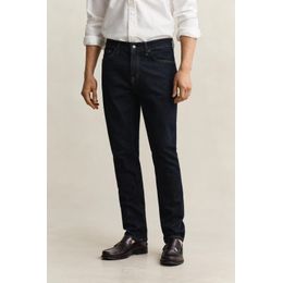 Gant Herren Slim-fit-Jeansdunkelblau, Gr. 33, Denim/Jeans, Obermaterial: 97% Baumwolle, 2% Polyester, 1% Elasthan, Jeans, Clean Wash