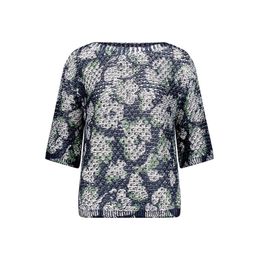 Betty Barclay Strickpullover mit Print in Dark Blue/Beige | Gr.: 48