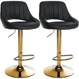 CLP Barhocker 2er Set h&ouml;henverstellbar mit Lehne Milet, Barst&uuml;hle gepolstert Kunstleder, mit Metallgestellen drehbar,