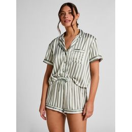 Hunkem&ouml;ller Hunkem&ouml;ller Pyjama in Khaki/ Creme - 45% | Gr&ouml;&szlig;e L | Damen-loungewear