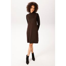 Aniston CASUAL Damen Strickkleidbraun, Gr. 36, unifarben, Feinstrick, Obermaterial: 40% Polyacryl, 40% Viskose, 20% Polyamid, Kleider, - der