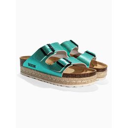 BACKSUN Leder-Pantoletten "Gwana" in Mint - 68% | Gr&ouml;&szlig;e 39 | Damen-pantoletten