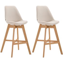 CLP 2er Set Barhocker Cannes Stoff-Bezug I Thekenhocker mit Eichenholz-Gestell