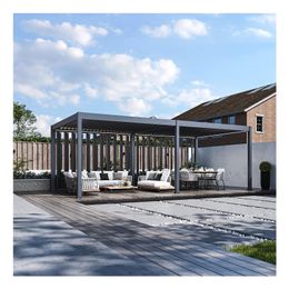 Weide Pergola Sichtschutzwand 3,6 M Mit Verstellbaren Lamellen Anthrazit3.6 Meter Anthrazit