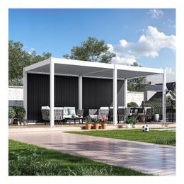 Weide Sichtschutzwand Anthrazit &ndash; Pergola Seitenwand Aus Wpc Lamellen & Windschutzwei&szlig; 3.0 M